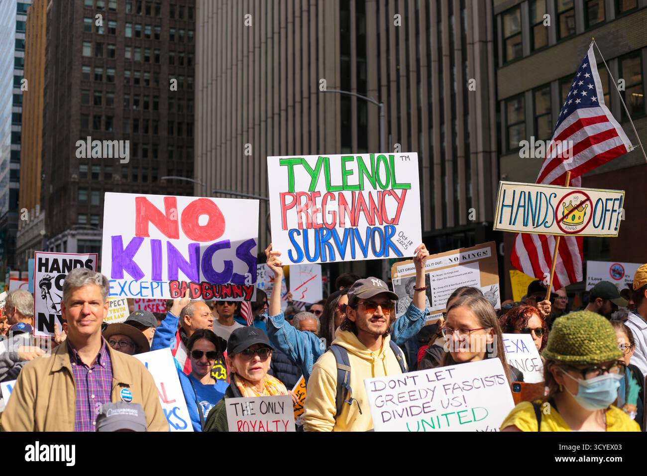 No Kings Protest in Times Square, New York City. Marching against ...