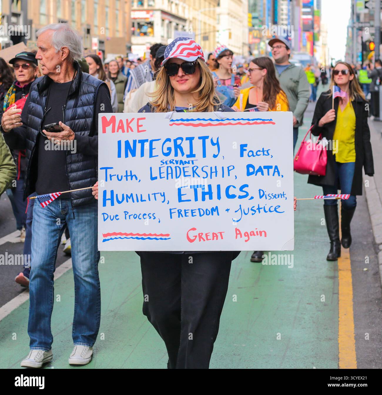 No Kings Protest in Times Square, New York City. Marching against ...