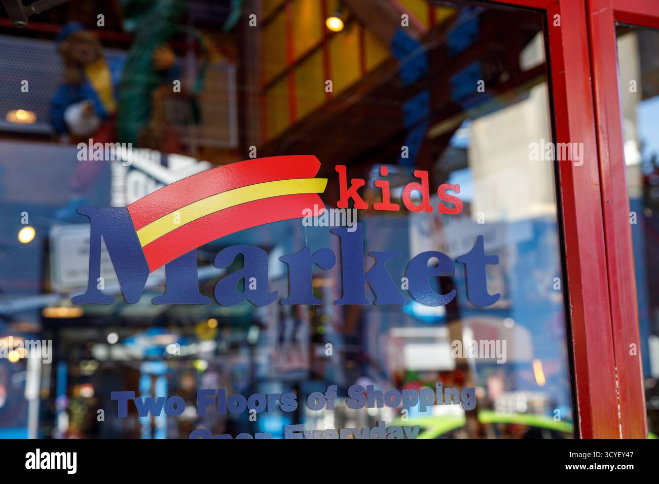 Vancouver, Canada - Oct 6,2025: Kids Market storefront window with ...