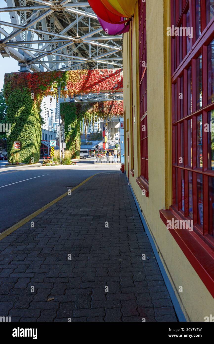 Vancouver, Canada -Oct 6,2025: Granville Island street view with ...