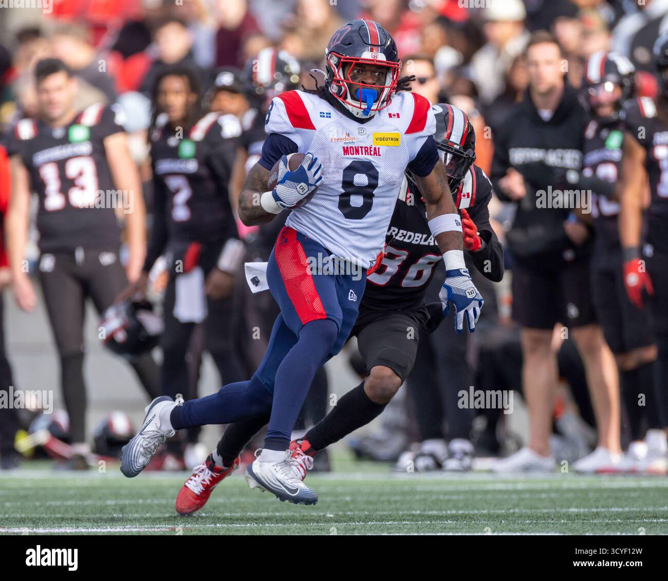 Ottawa, Canada. 18 Oct 2025. Stevie SCOTT III (8) of the Montreal ...