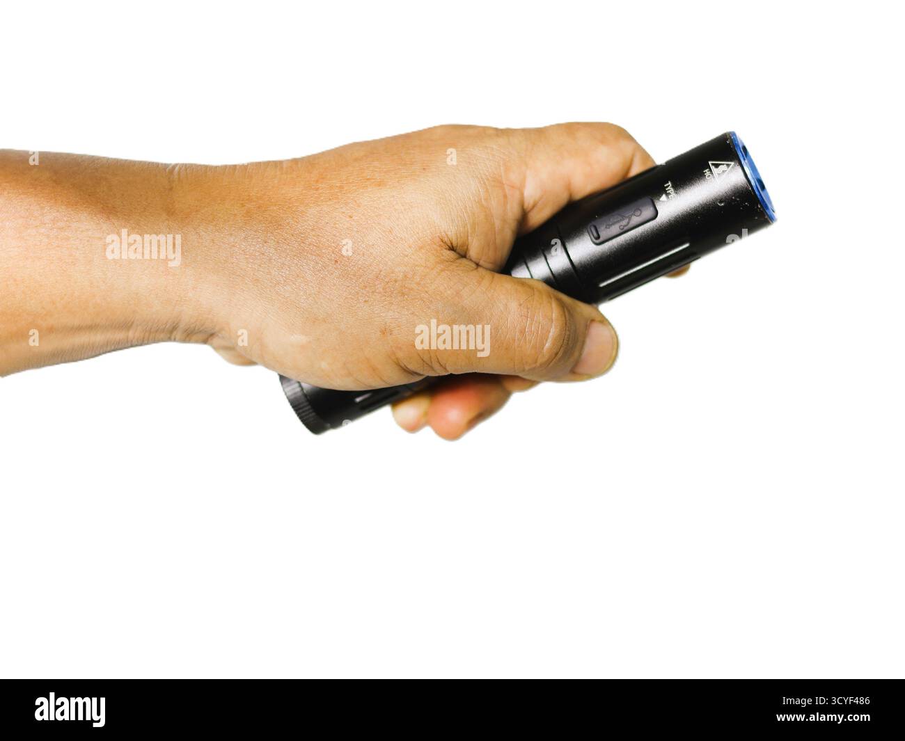 Hand holding flashlight gesture hi-res stock photography and images - Alamy