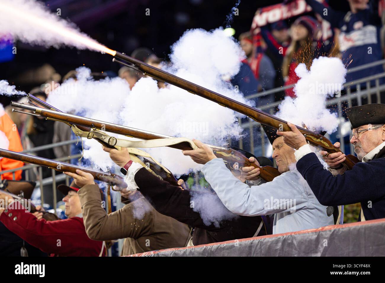 Gillette Stadium. 18th Oct, 2025. Massachusetts, USA; The Endzone ...