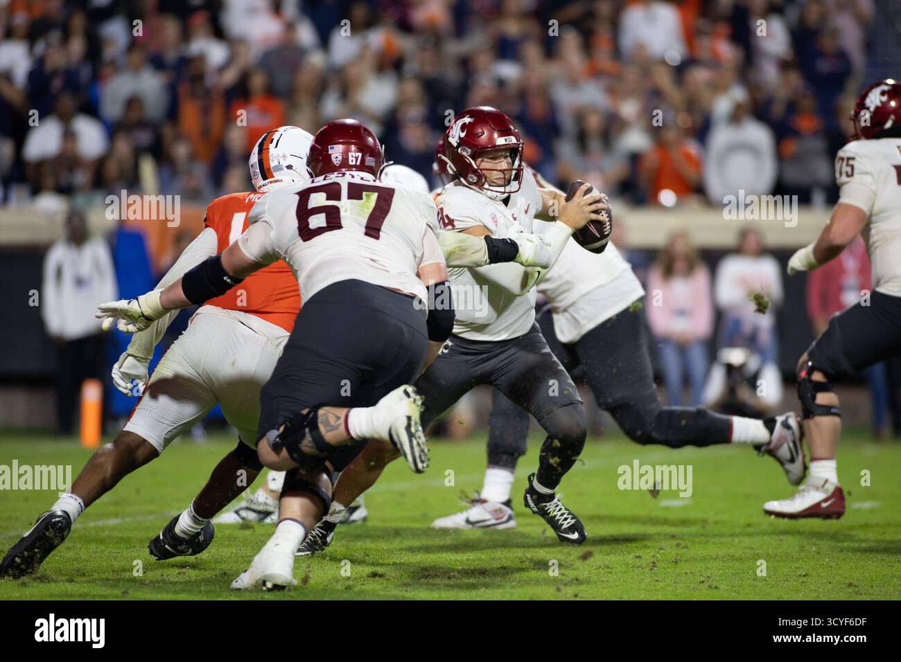 October 18, 2025: Washington State Cougars quarterback Zevi Eckhaus (4 ...