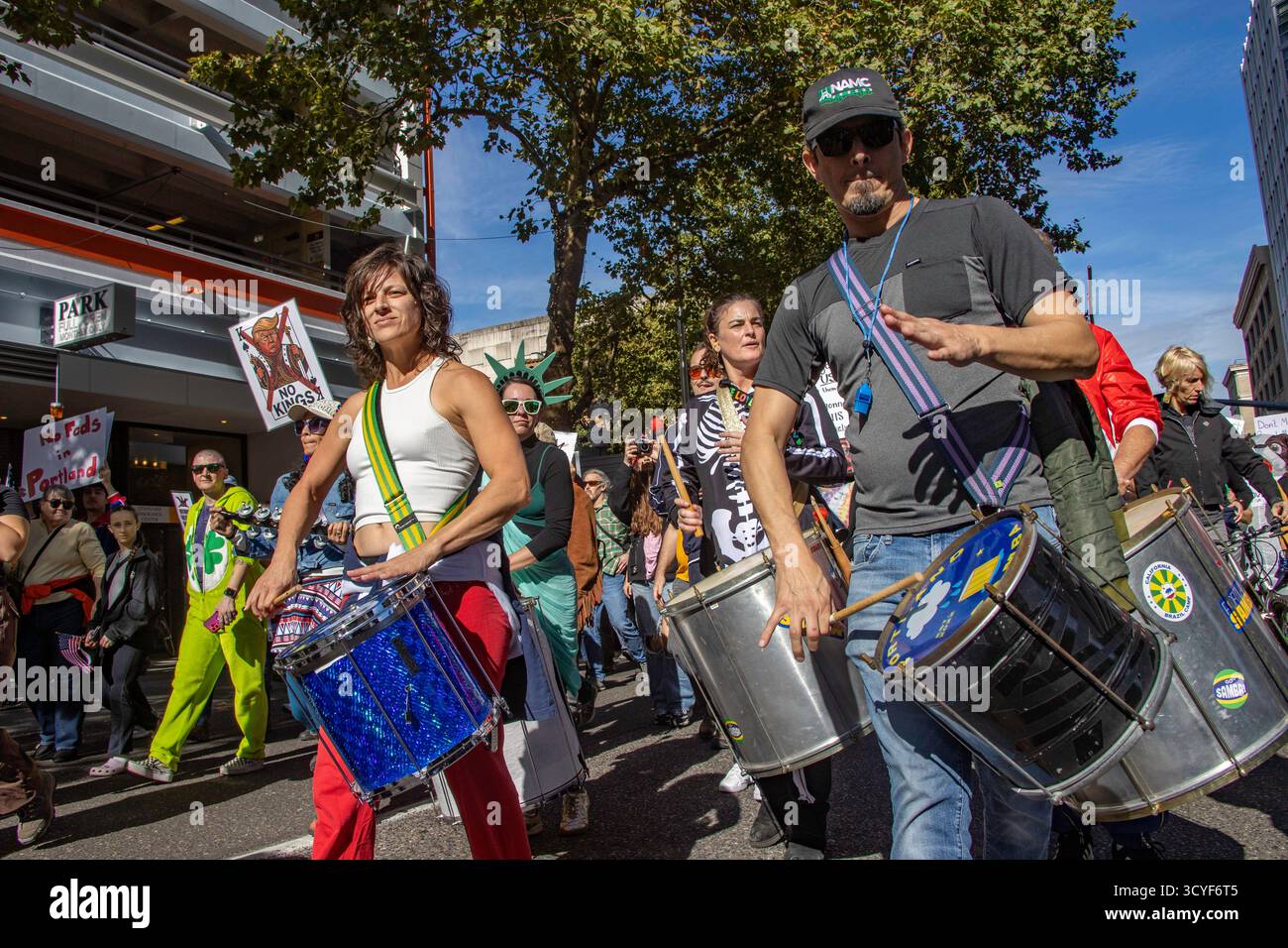 PORTLAND, OR – OCT. 18, 2025: No Kings march filled downtown streets as ...