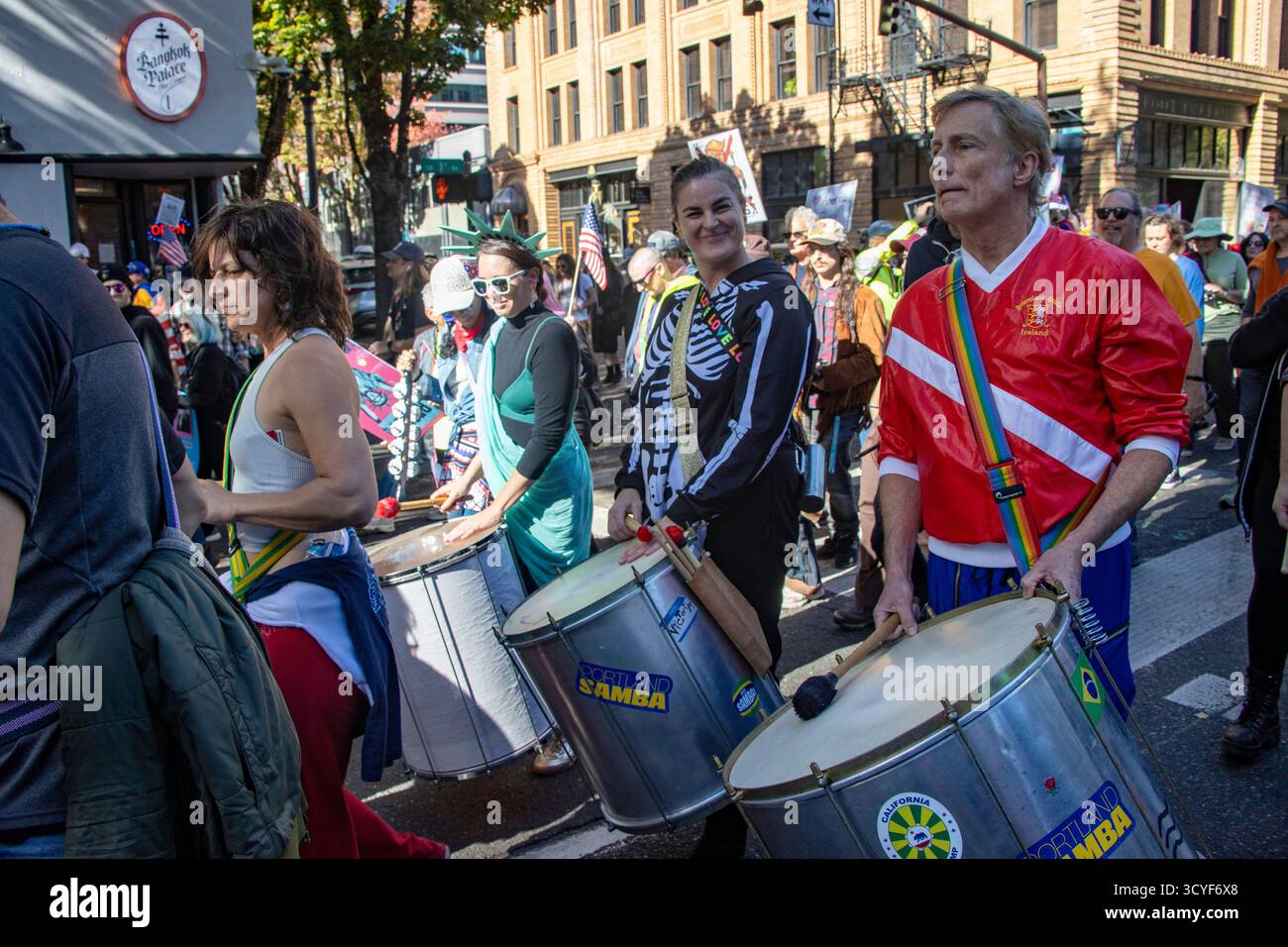 PORTLAND, OR – OCT. 18, 2025: No Kings march filled downtown streets as ...