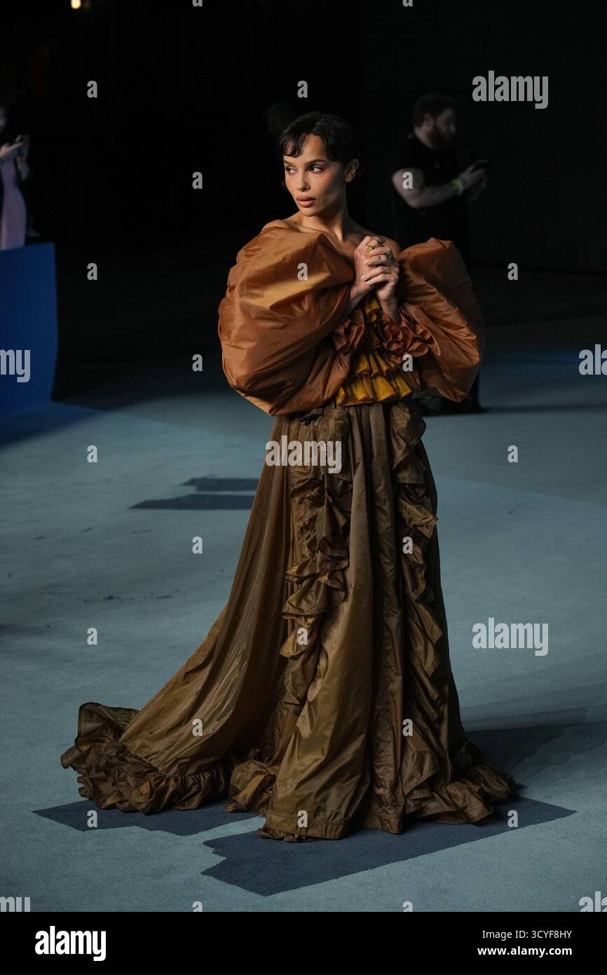 Zoë Kravitz arrives at the fifth annual Academy Museum Gala on Saturday ...
