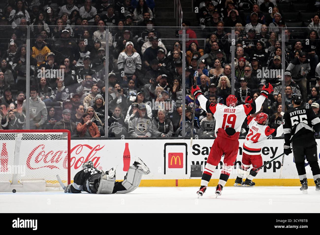 Carolina Hurricanes center Seth Jarvis (24) reacts after scoring the ...