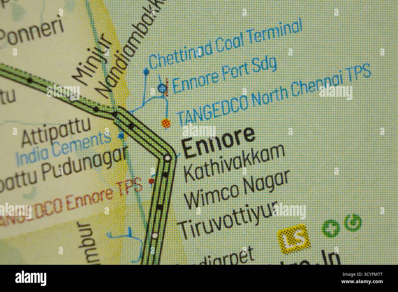 Ennore - India Railways junction schematic transport map train station ...