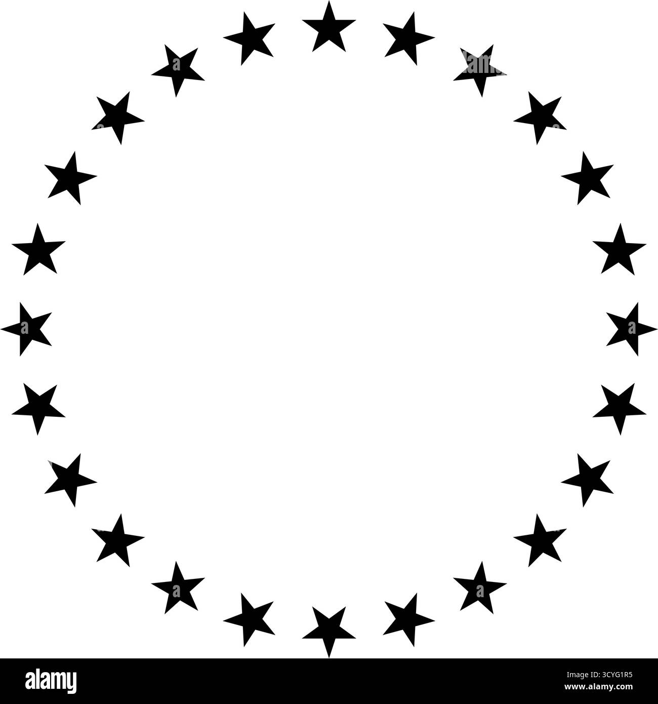 Star circle frame. Round star shape border. European emblem design ...