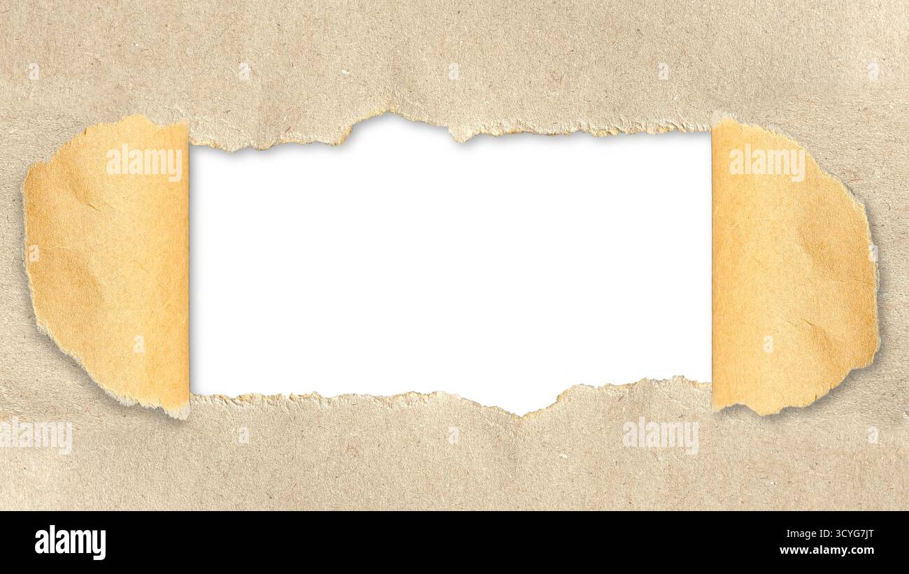Horizontal light brown paper, revealing a smooth, white space in the ...