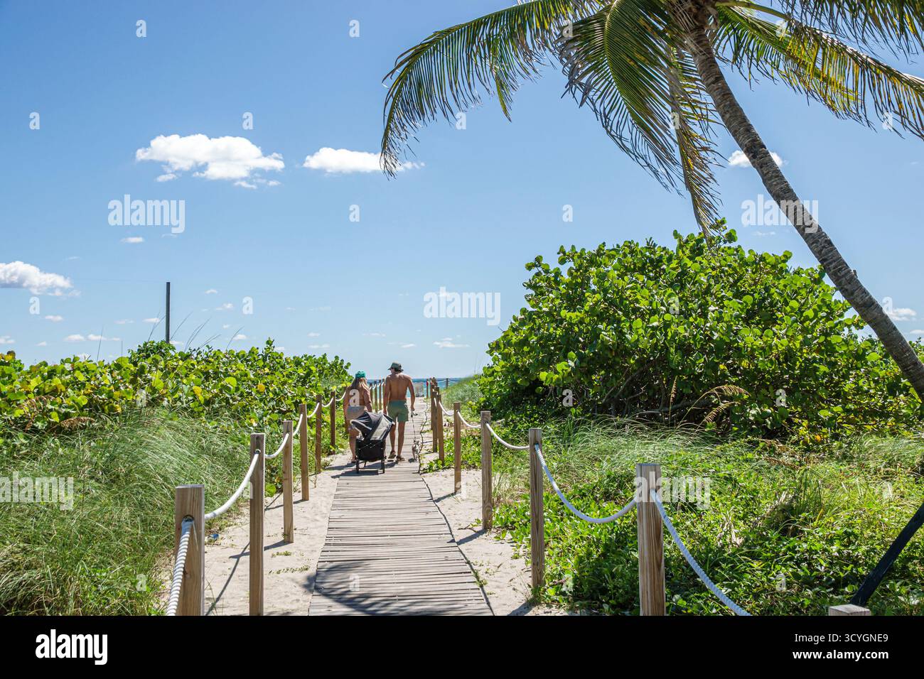 Miami Beach Florida,North Beach,Ocean Terrace Park,wooden boardwalk ...