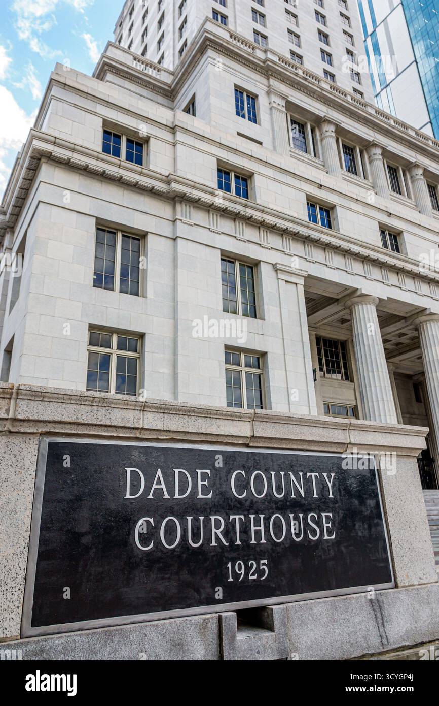 Miami Florida,downtown NW 1st Street,historic Miami-Dade County Courthouse,neoclassical ...
