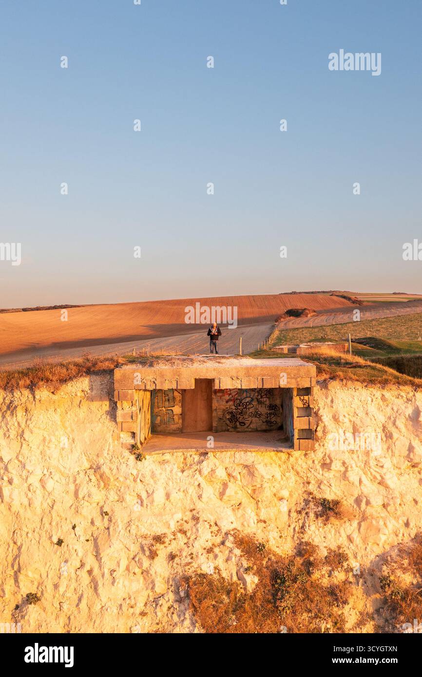 World War II Bunker on an Eroding Cliff, France Stock Photo - Alamy