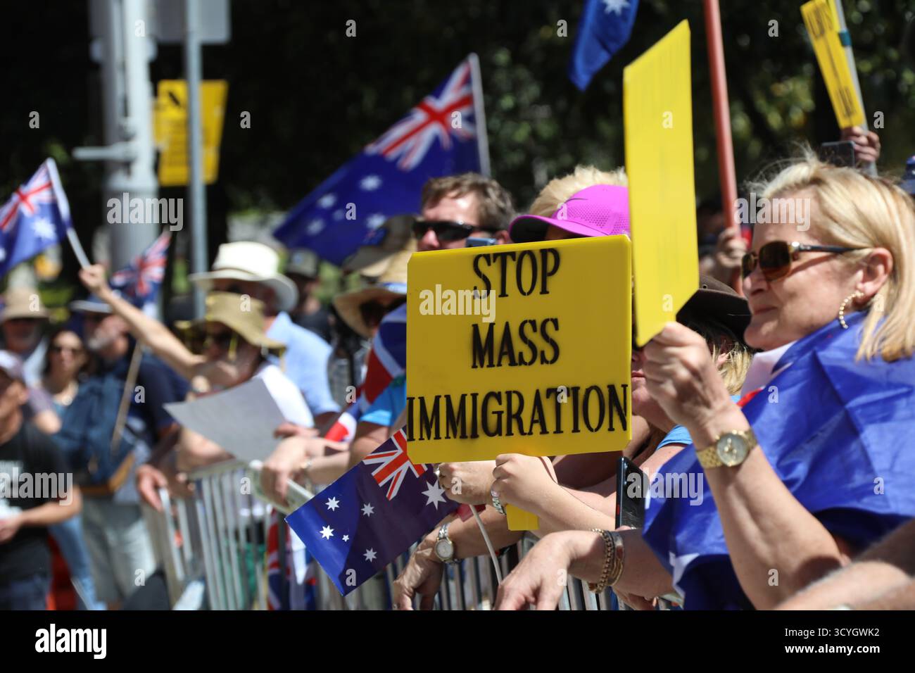 Sydney, Australia. 19th October 2025. March for Australia protest ...