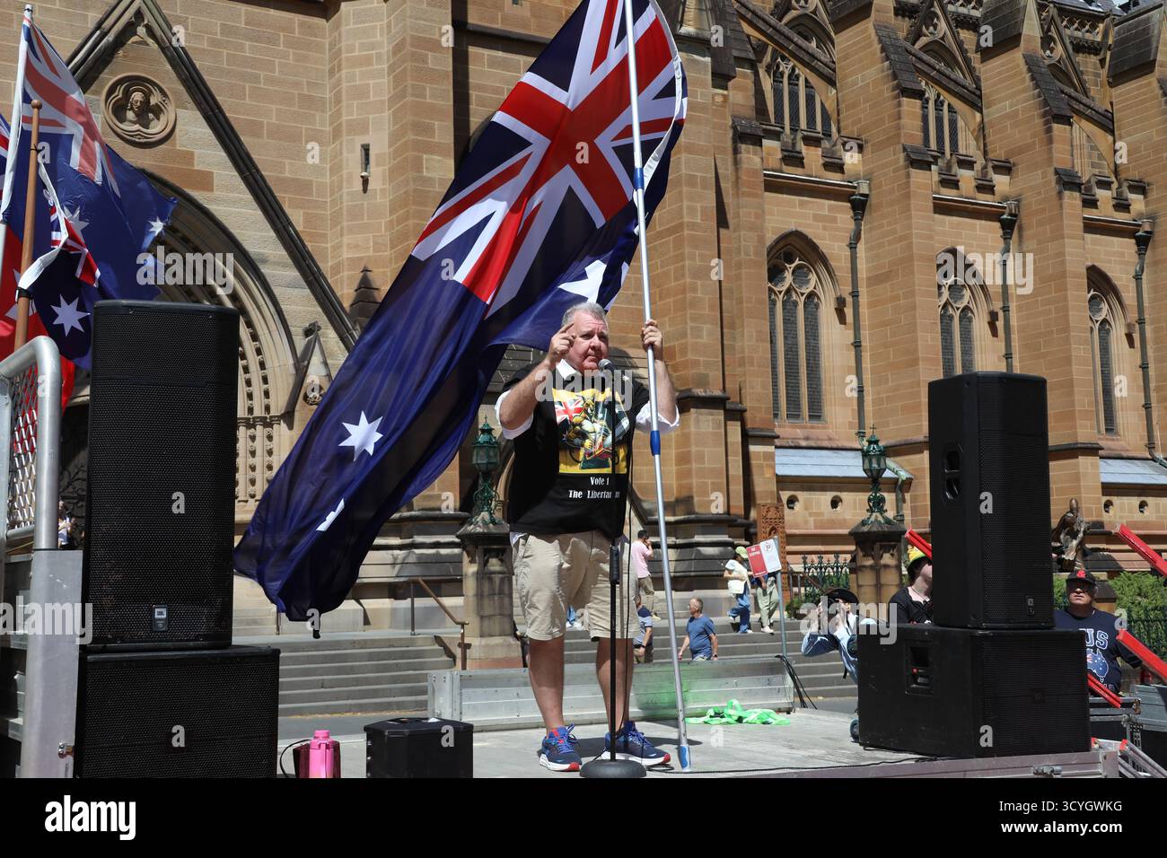 Sydney, Australia. 19th October 2025. March for Australia protest ...