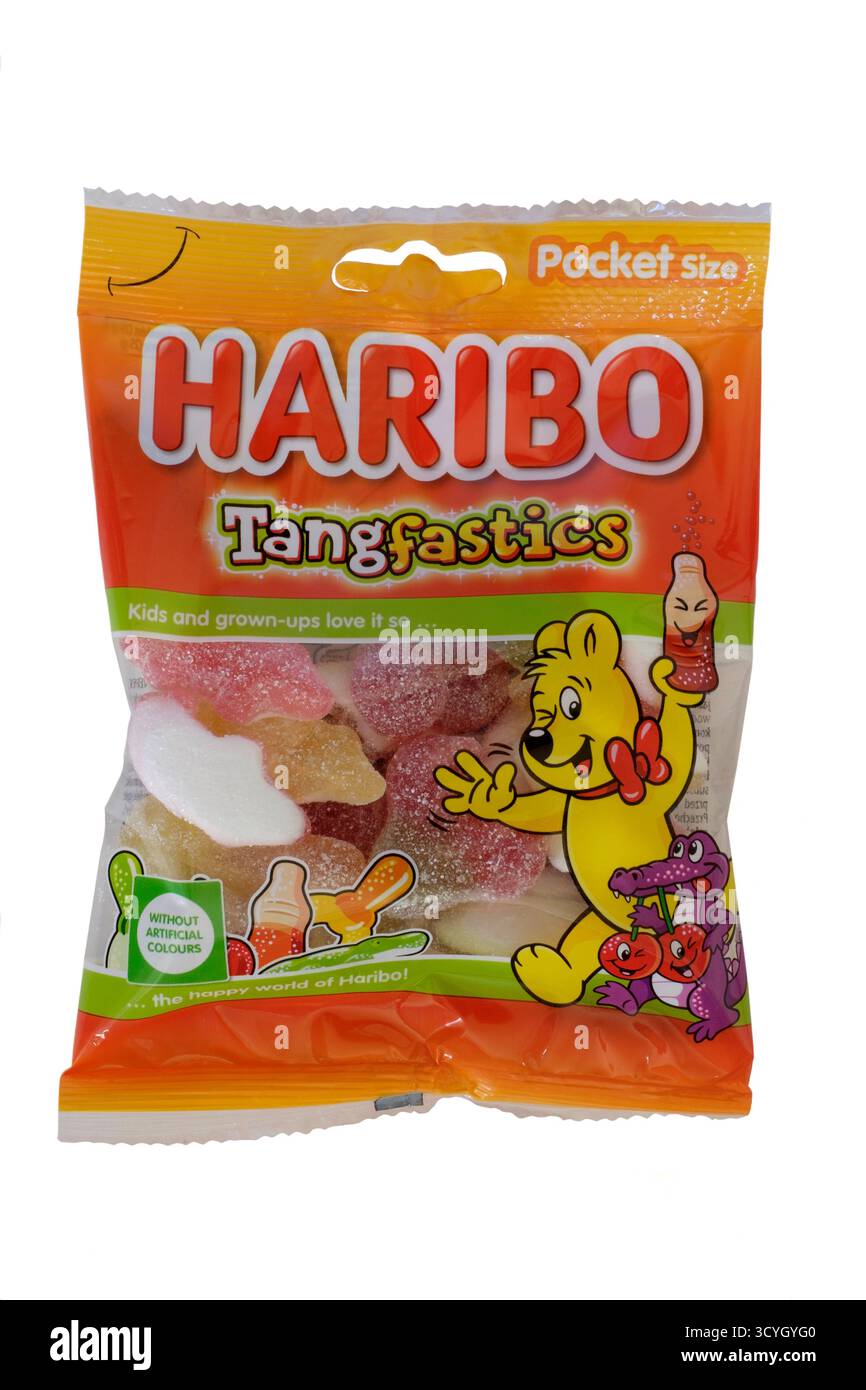packet of haribo tangfastics soft sweets cut out on white background ...
