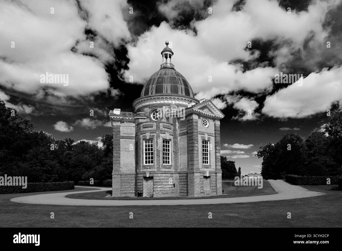 Summer view of the Archer Pavillion at Wrest Park, Silsoe, Bedfordshire ...