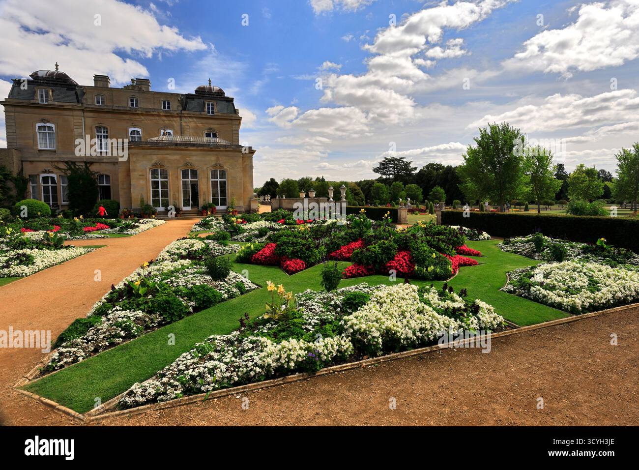 Summer view of the Italian gardens outside the grade 1 listed country ...