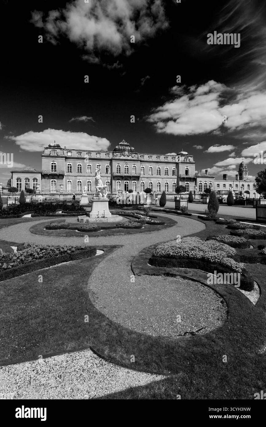 Summer view of the formal gardens outside the grade 1 listed country ...