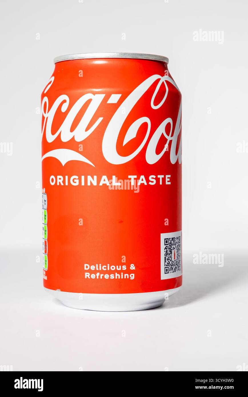 Can of Coca Cola on a White Background Stock Photo - Alamy