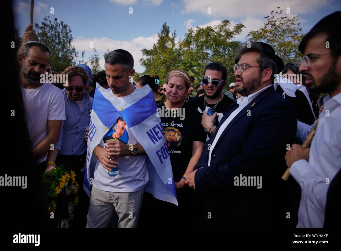 Mourners attend the funeral of slain hostage Uriel Baruch after his ...