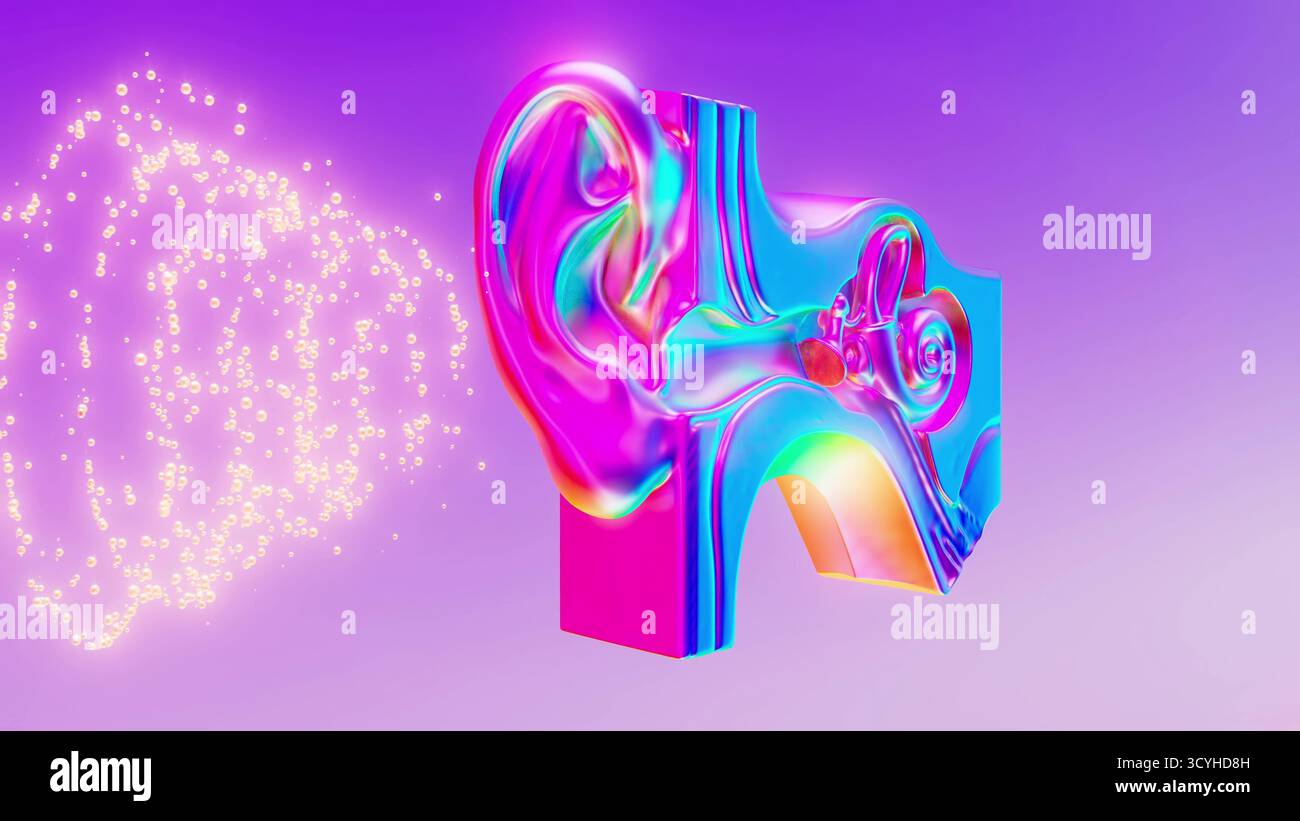 Conceptual 3d motion design ear hi-res stock photography and images - Alamy