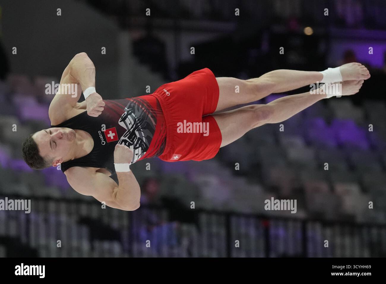 Noe Seifert of Switzerland competes on the floor during the 53rd ...