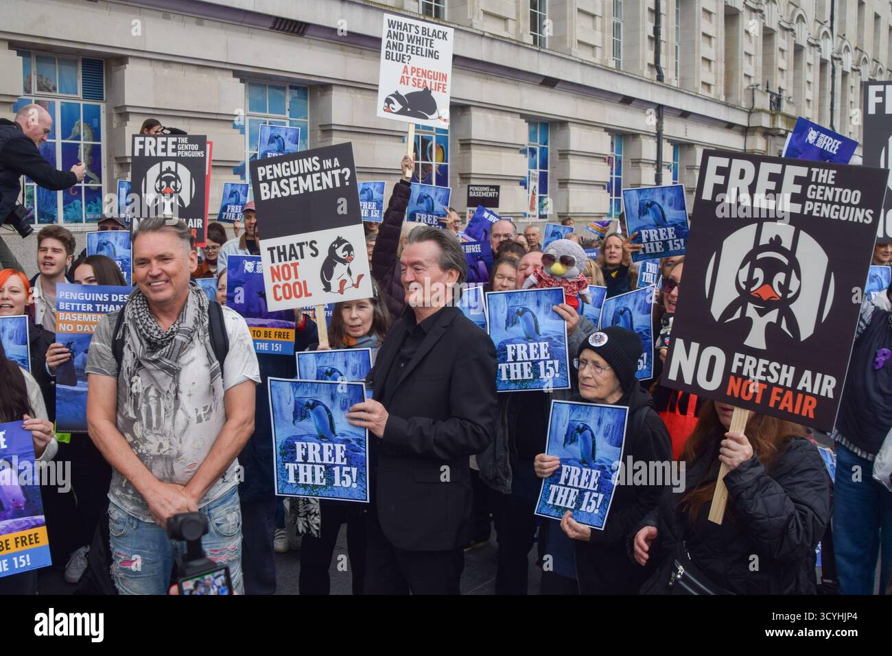 London, UK. 19th October 2025. Protesters, including Dale Vince and ...