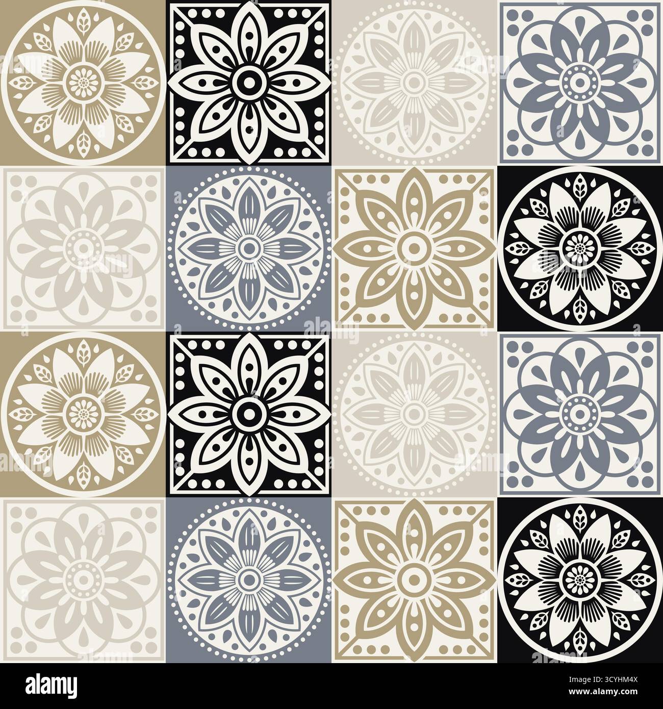 Set of colorful vector floral motifs in circular and diamond shapes ...