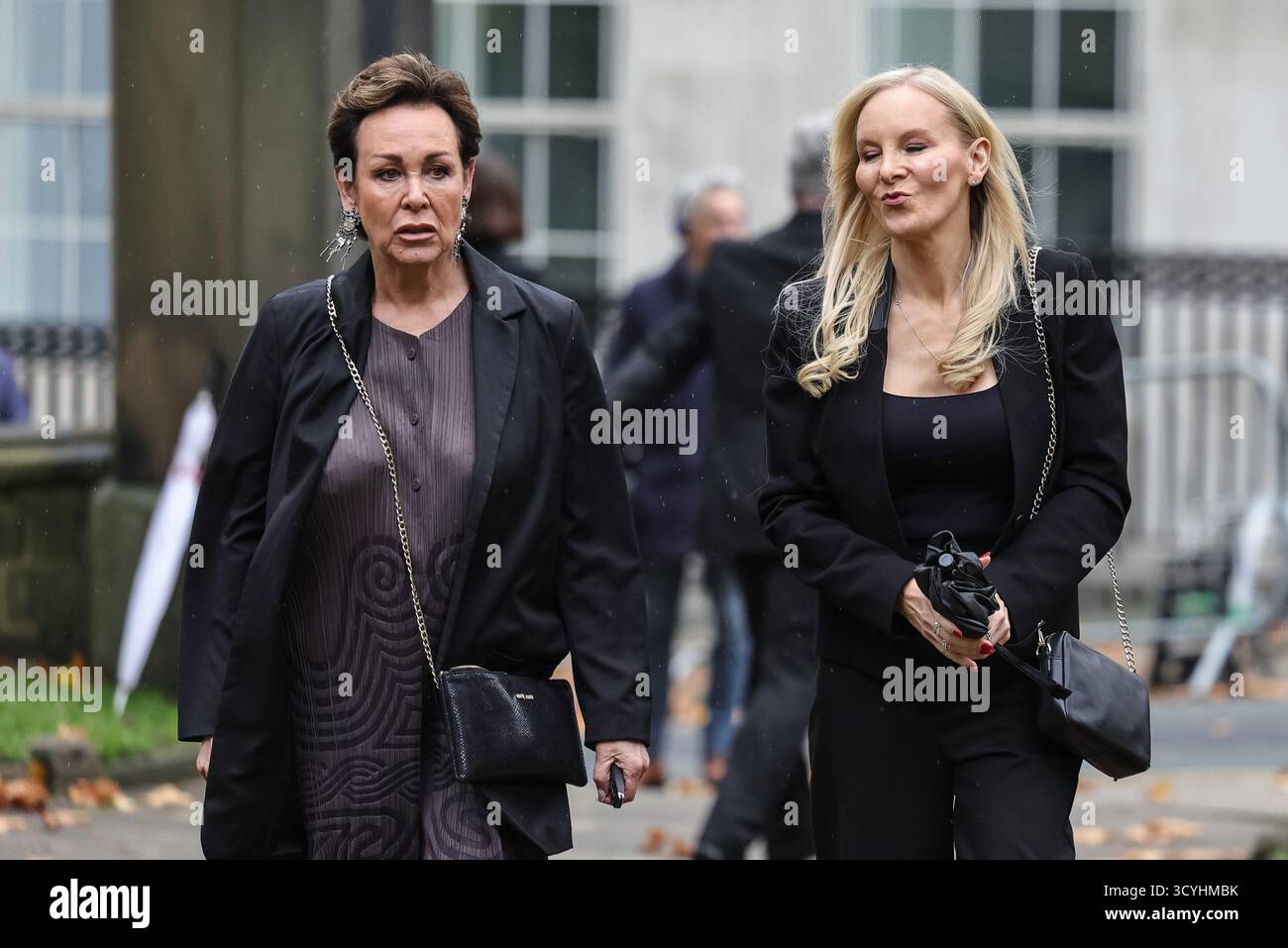 Christa Ackroyd and Stephanie Hirst arrive during the Funeral of Harold ...