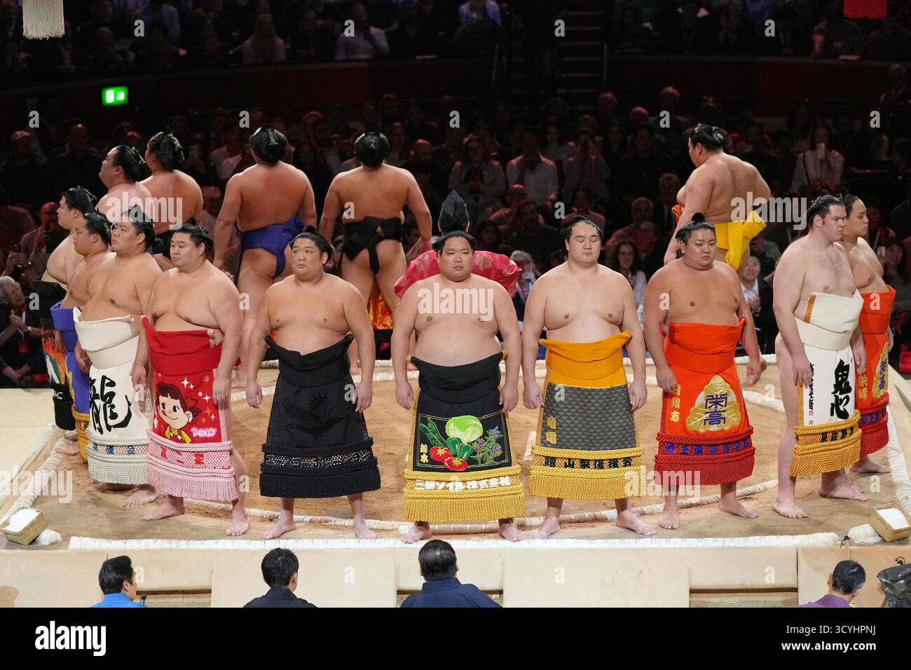 Sumo rikishi during the opening ceremony ahead of the Grand Sumo ...