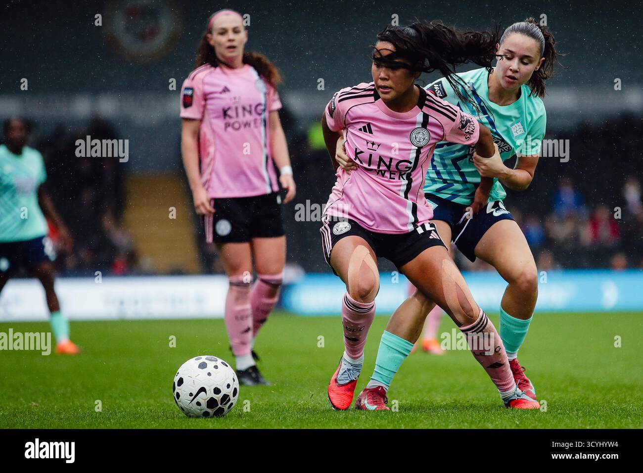 Asmita Ale (12 Leicester City) and Cerys Brown (22 London City ...