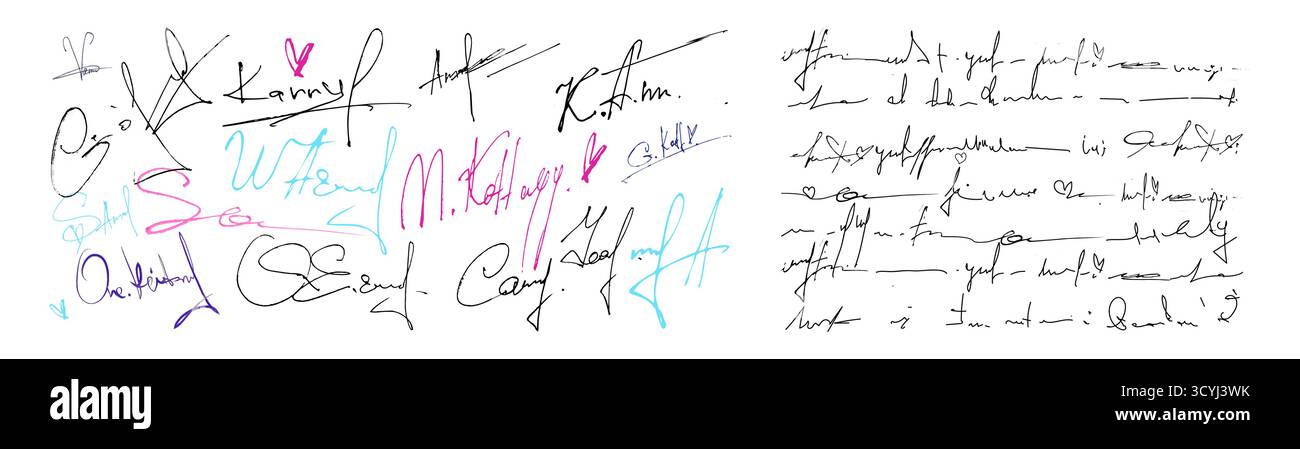 Handwritten text on black Cut Out Stock Images & Pictures - Alamy