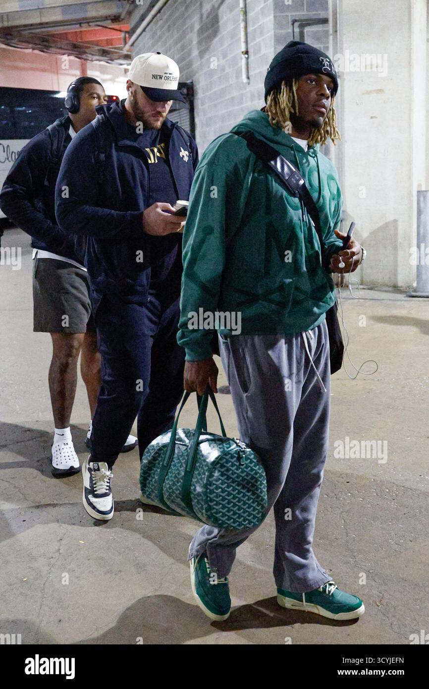 New Orleans Saints cornerback Quincy Riley (29) arrives at Soldier ...