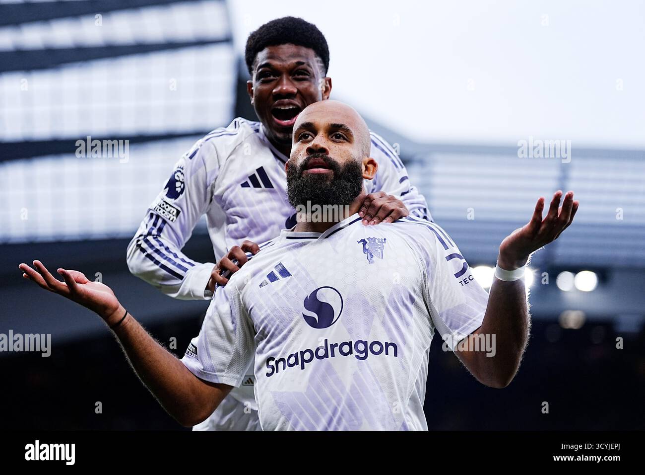 Manchester United's Bryan Mbeumo celebrates scoring their side's first ...