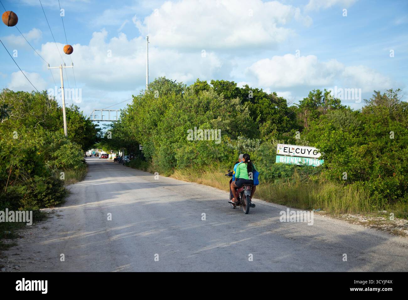 El Cuyo, Mexico; 1st December 2024: Main road leading into the fishing ...