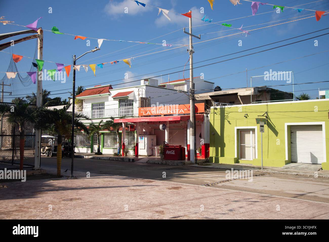 El Cuyo, Mexico; 1st December 2024: Local homes and street atmosphere ...