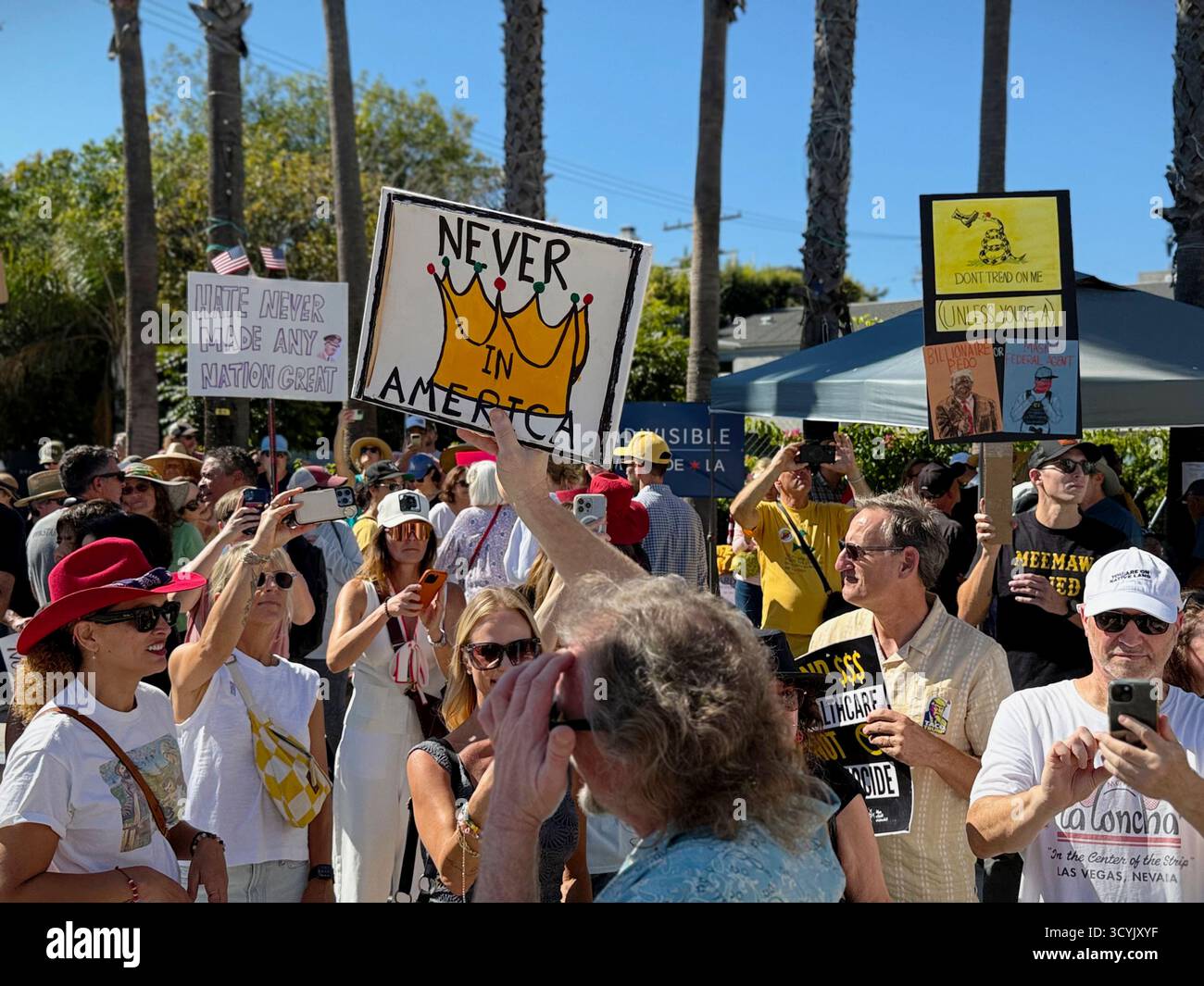 Local protest of hundreds in Venice, CA. as they cross the intersection ...