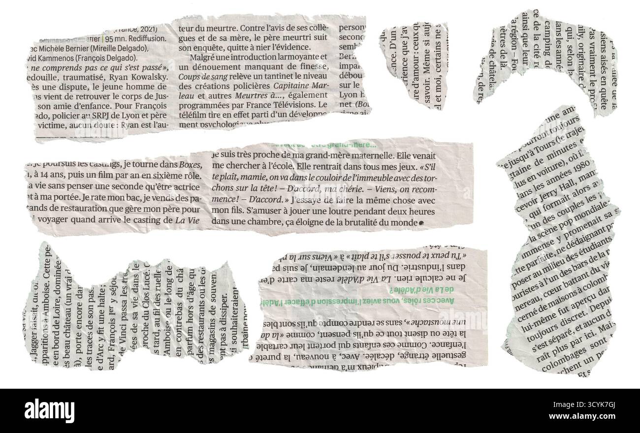 Newspaper scrap collage torn hi-res stock photography and images - Alamy