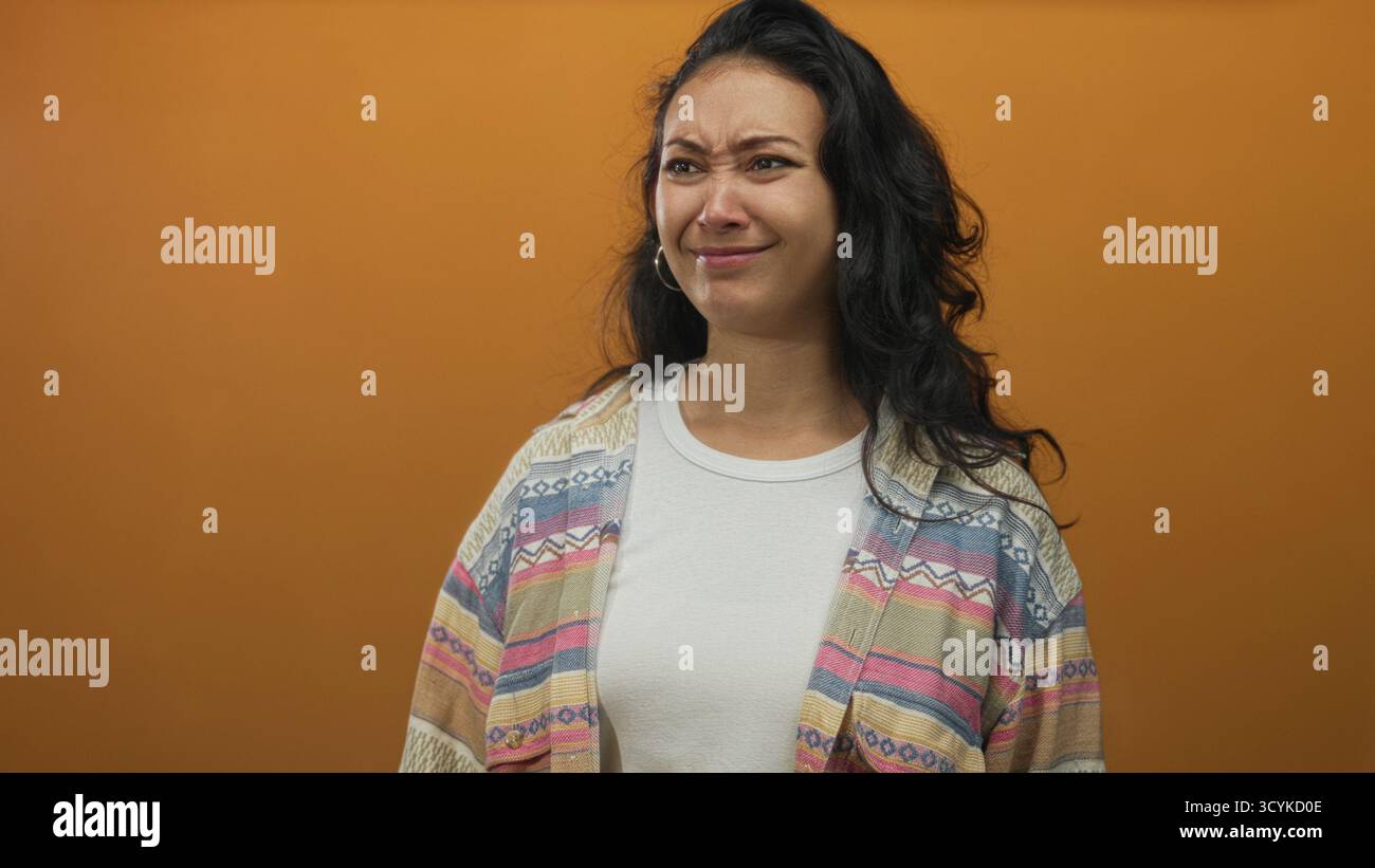 Woman grimacing visible face patterned hi-res stock photography and ...
