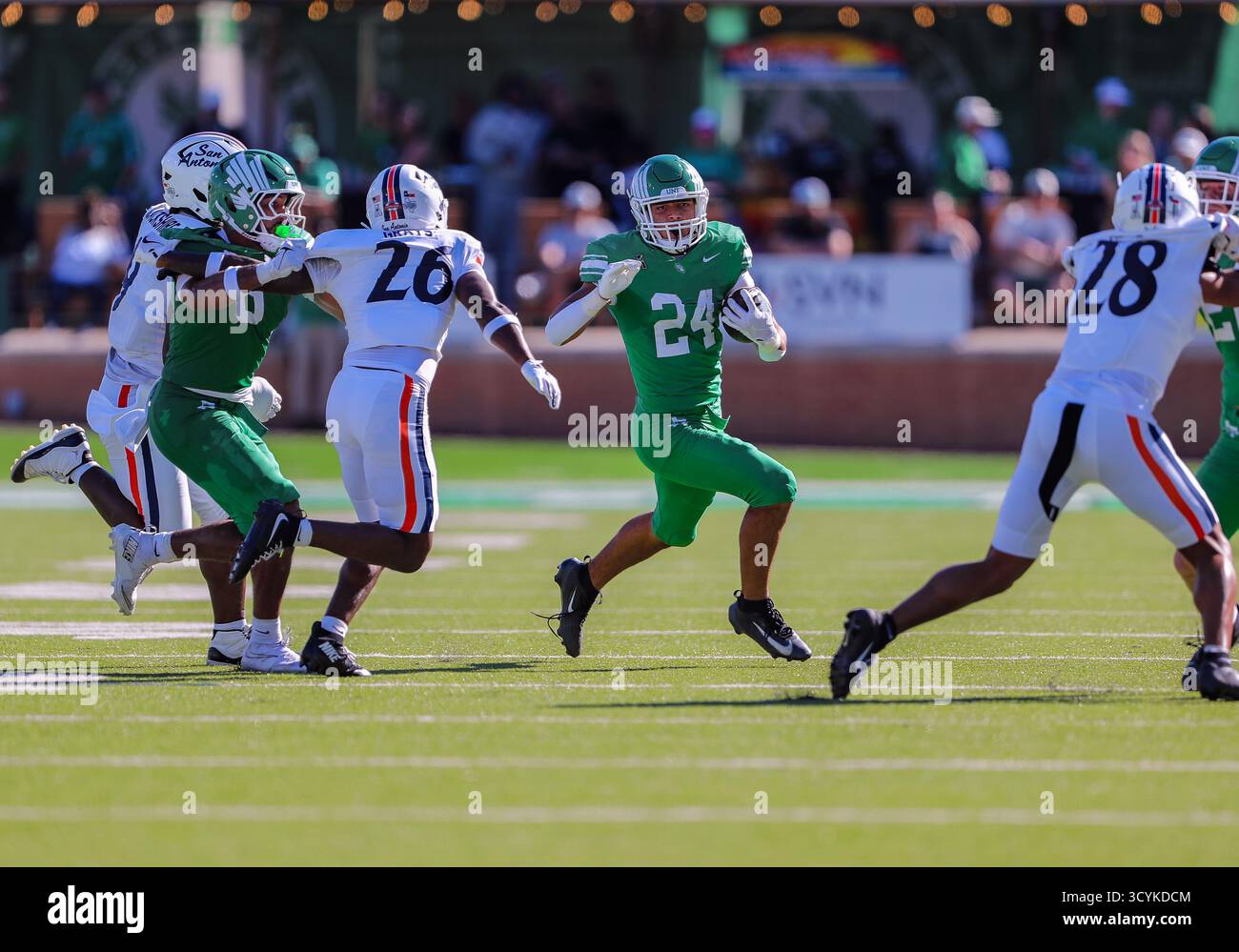 October 18, 2025:.North Texas Mean Green running back Caleb Hawkins (24 ...