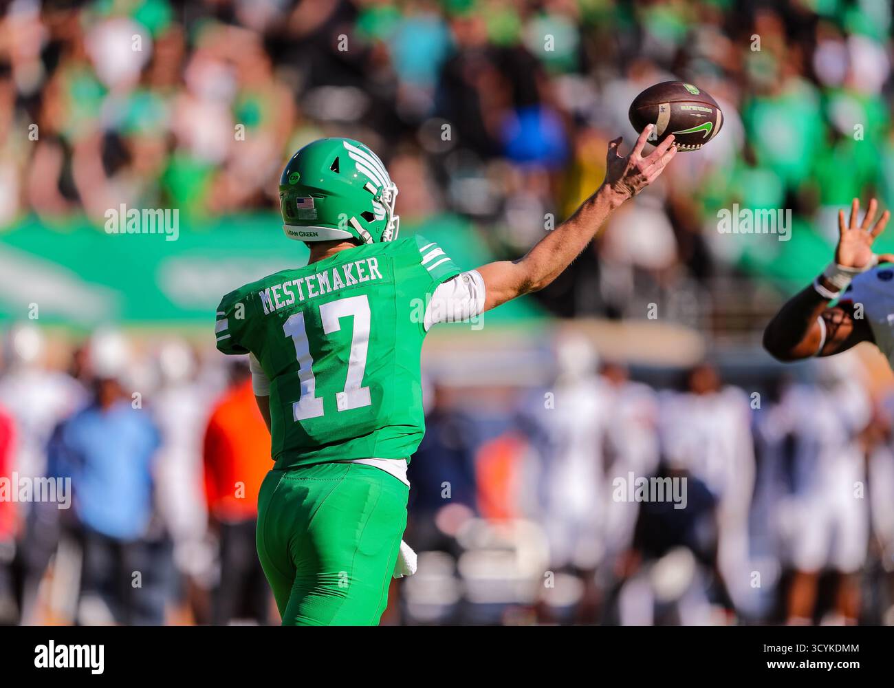 October 18, 2025:.North Texas Mean Green quarterback Drew Mestemaker ...