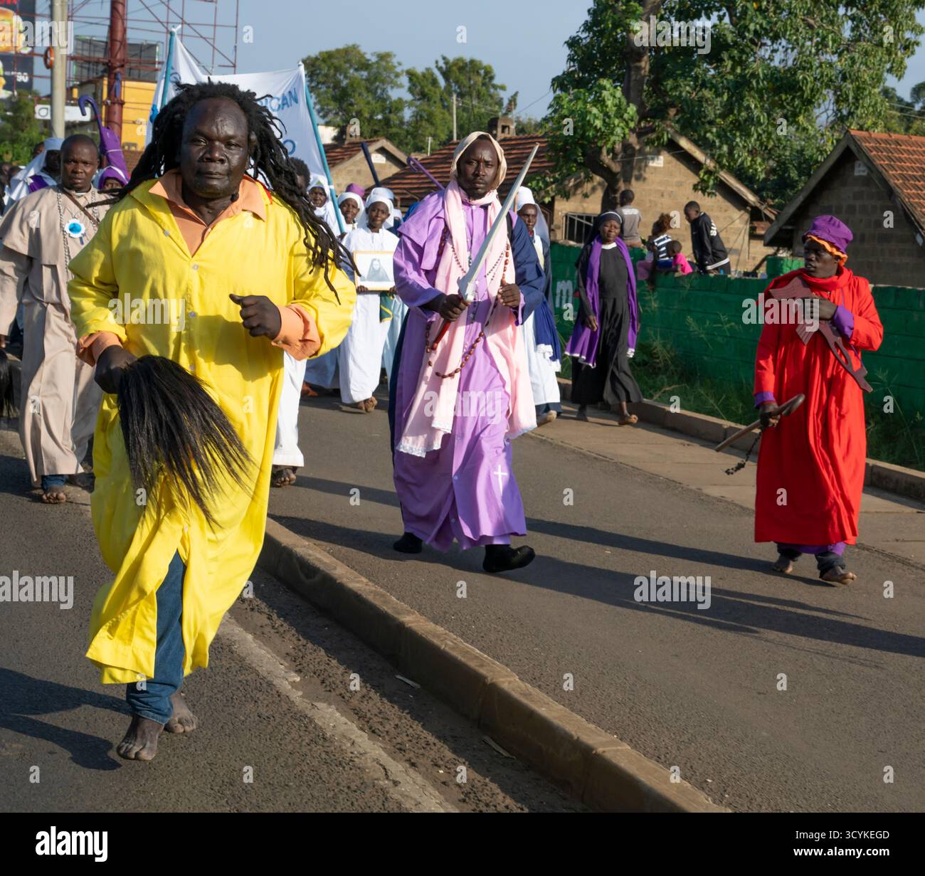 Legio Maria of African Church Mission procession march in Kisumu, Kenya ...