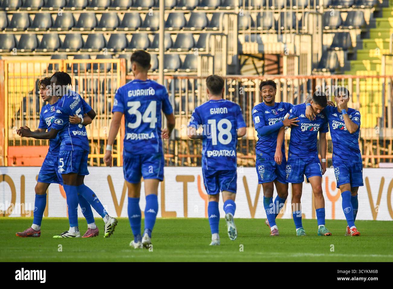 Stiven Shpendi (Empoli) celebrates with teammates after scoring the 1-1 ...