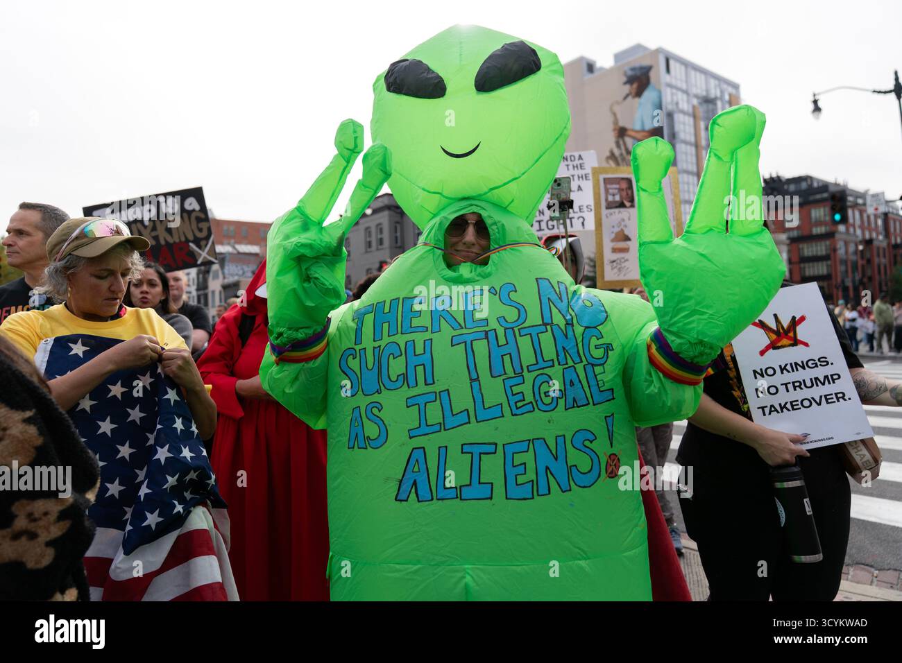 Demonstrators in inflatable costumes rally in Pennsylvania Avenue ...