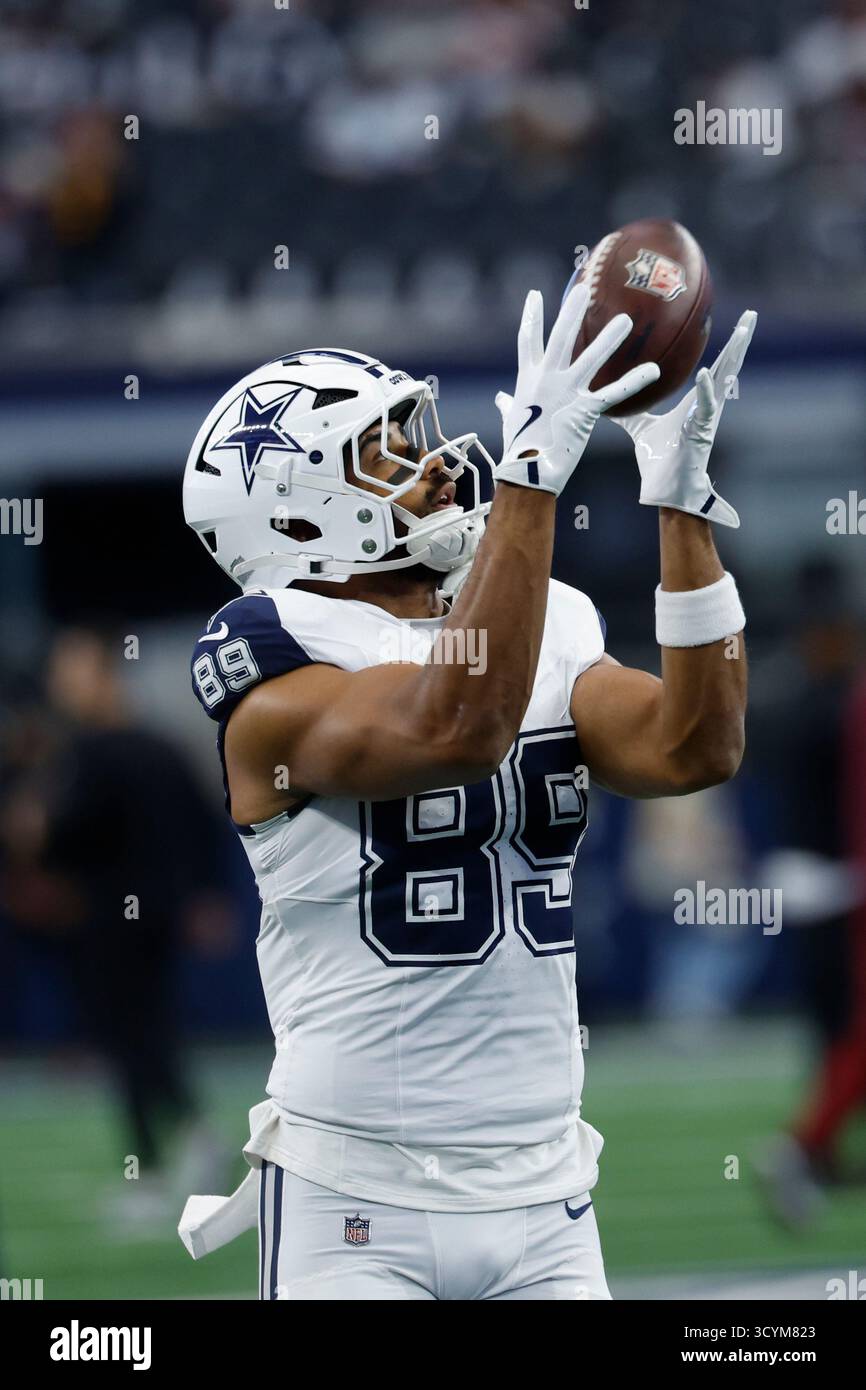 Dallas Cowboys tight end Brevyn Spann-Ford (89) during pregame warmups ...