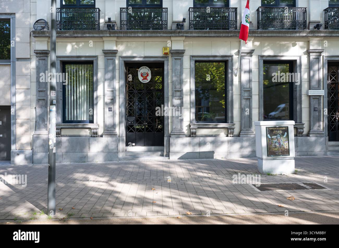The facade of the consulate of Peru Brussels Capital, Belgium 12 OCT ...