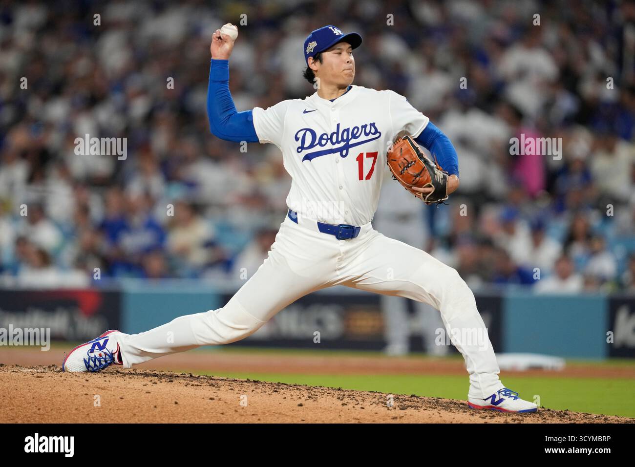 Los Angeles Dodgers two-way player Shohei Ohtani (17) throws during ...