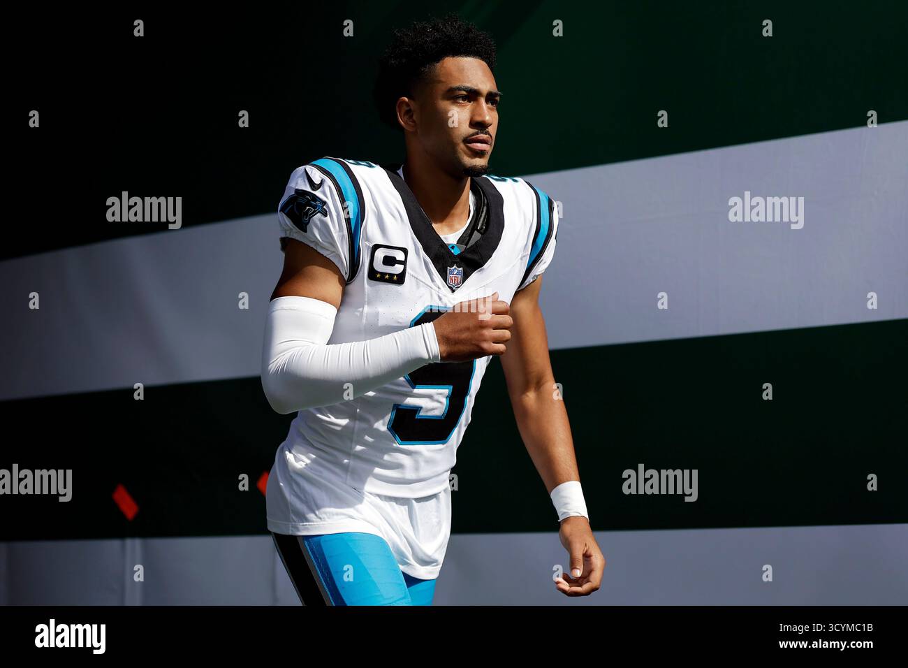 Carolina Panthers quarterback Bryce Young (9) takes the field for an ...